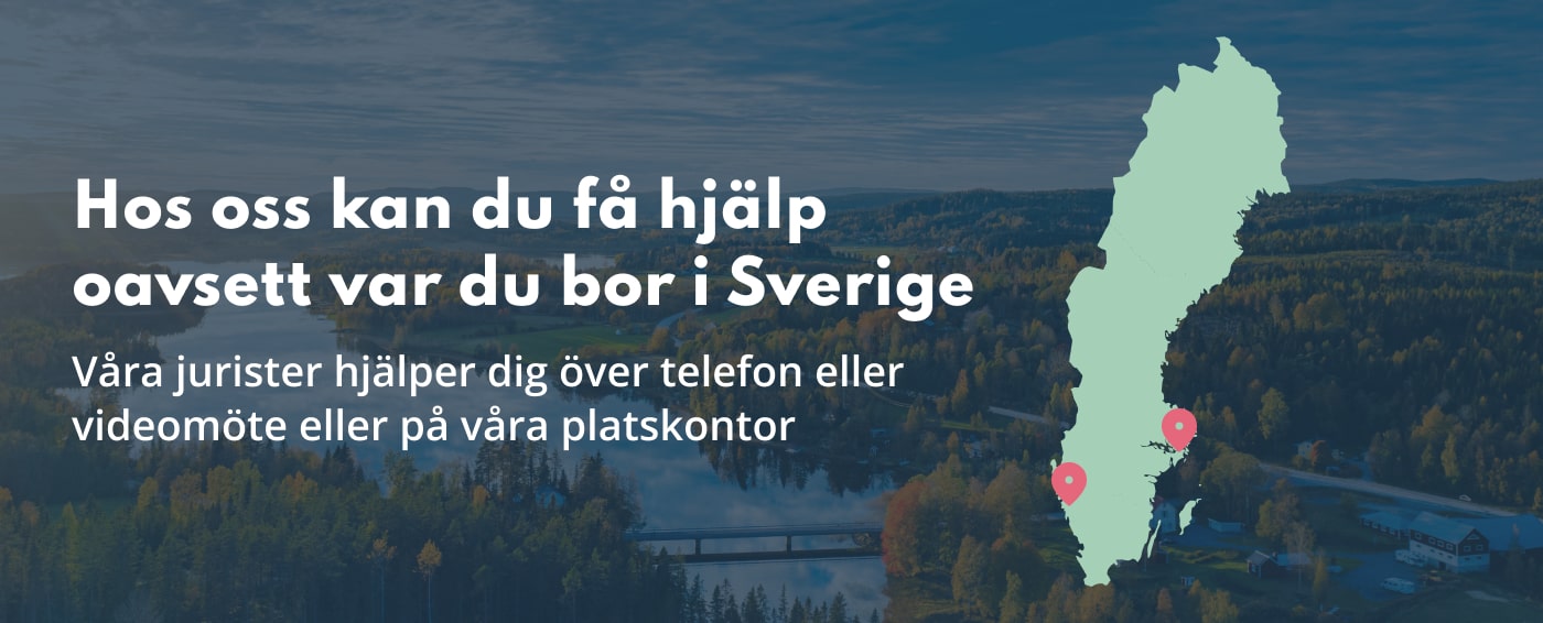 Juridiska tjänster på över 100 orter i Sverige